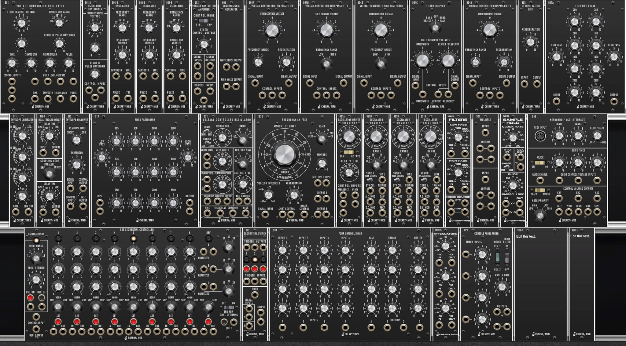 Moog's 900 series modular in software, all beautiful imperfections ...