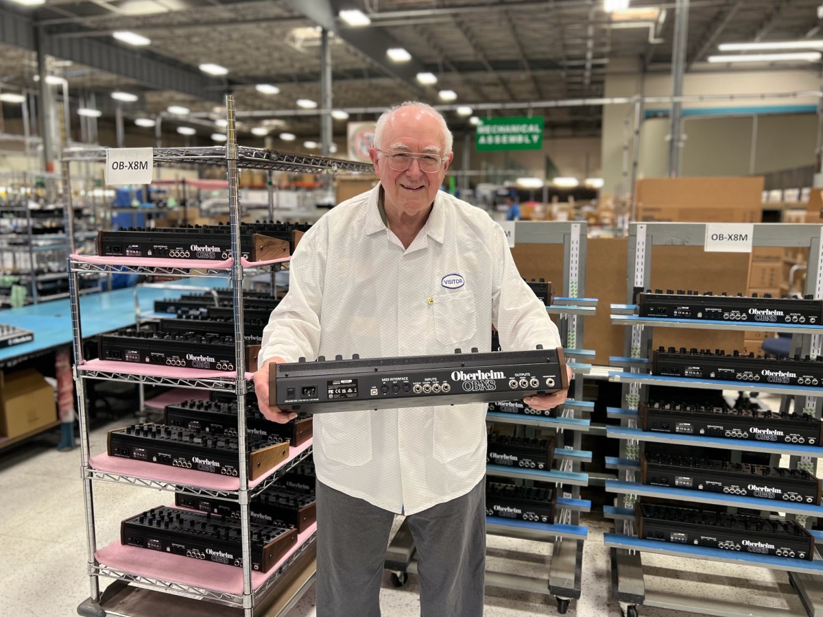 Oberheim is shipping the OB-X8 desktop and Tom is posing in the factory ...