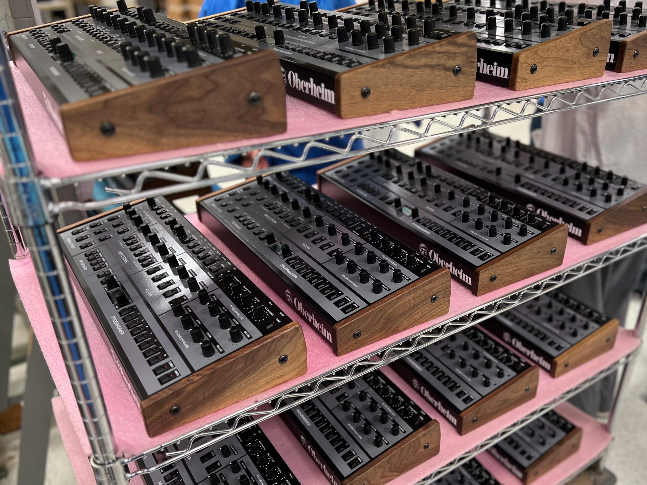 Oberheim is shipping the OB-X8 desktop and Tom is posing in the factory ...