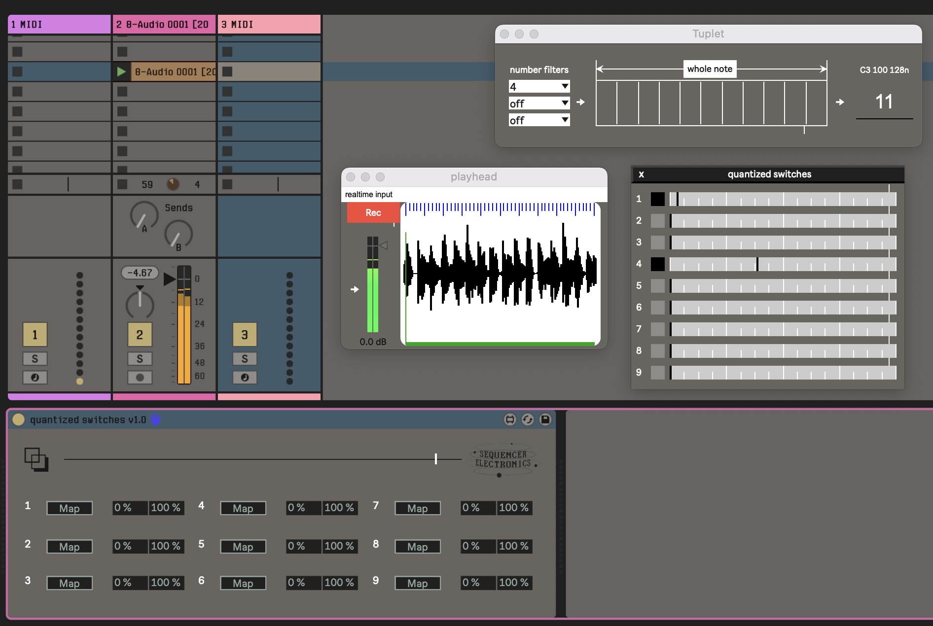 Playhead granular, Tuplet sequencer, Quantized Switches for Ableton ...